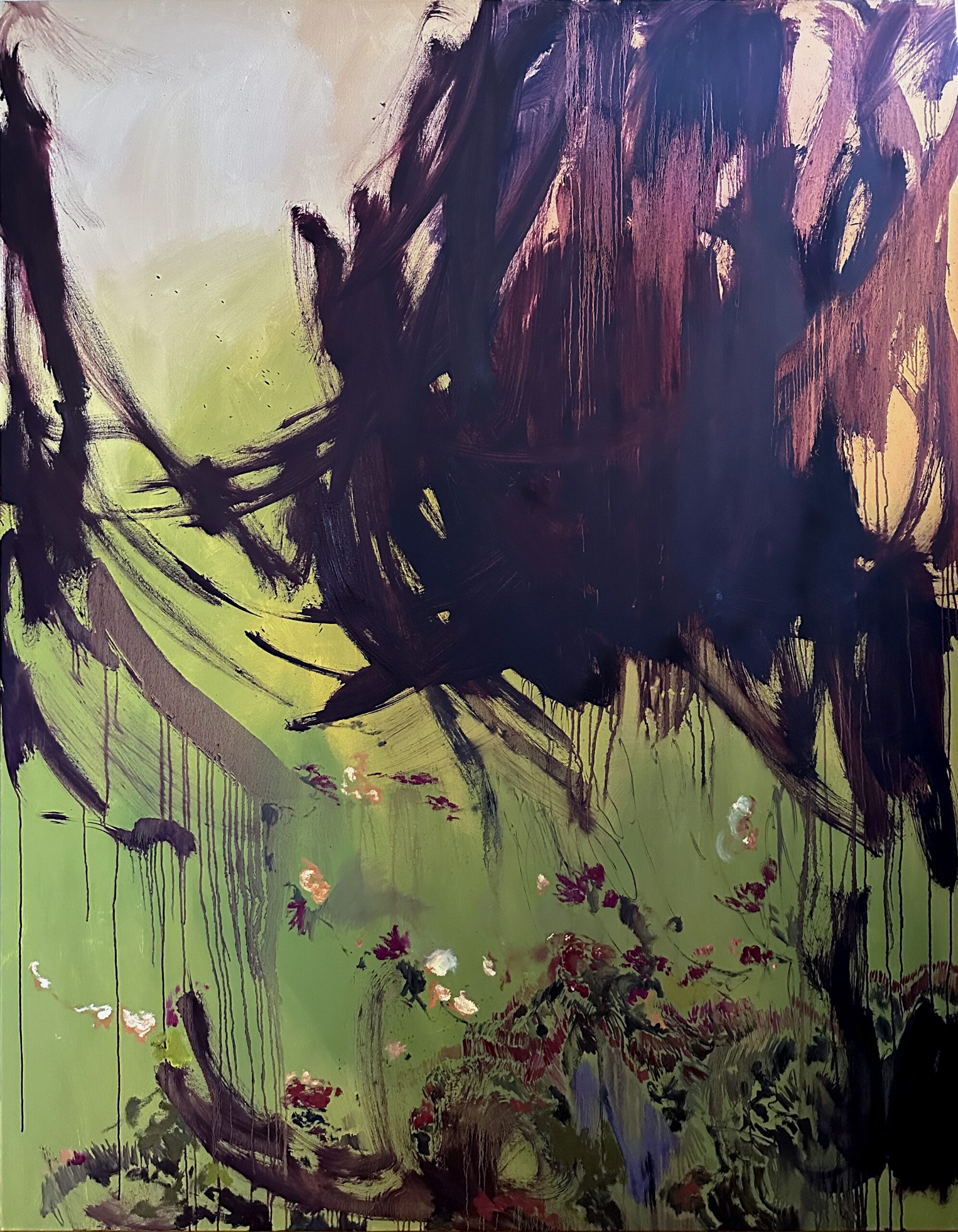 Heather Rubinstein Abstract, installation, stitched painting