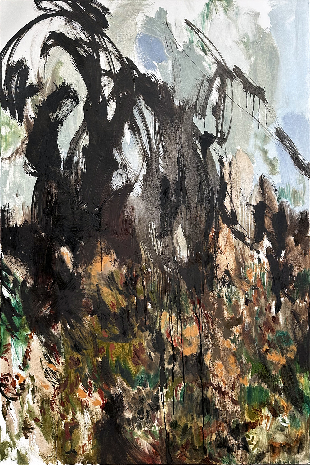 Heather Rubinstein Abstract, installation, stitched painting