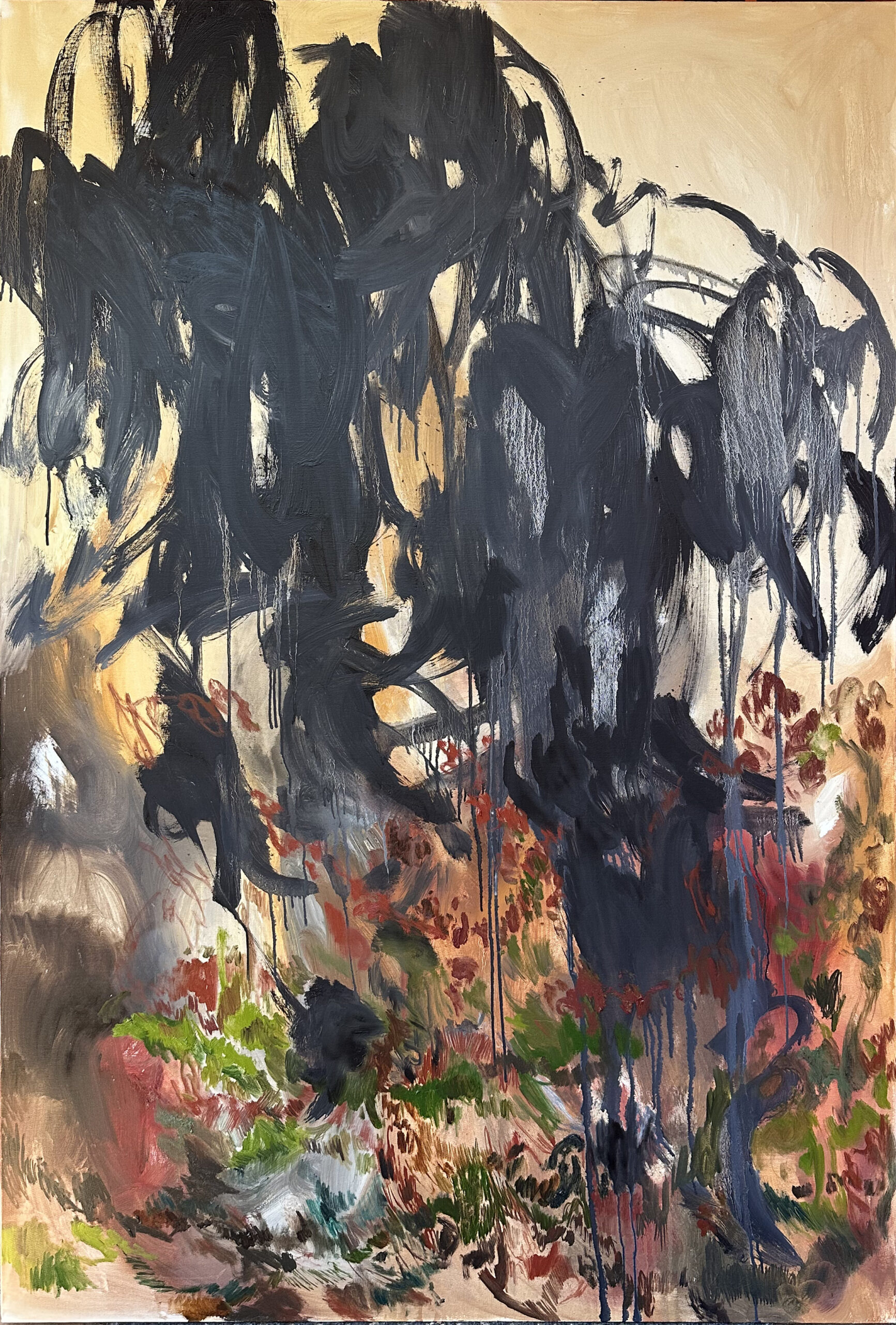 Heather Rubinstein Abstract, installation, stitched painting