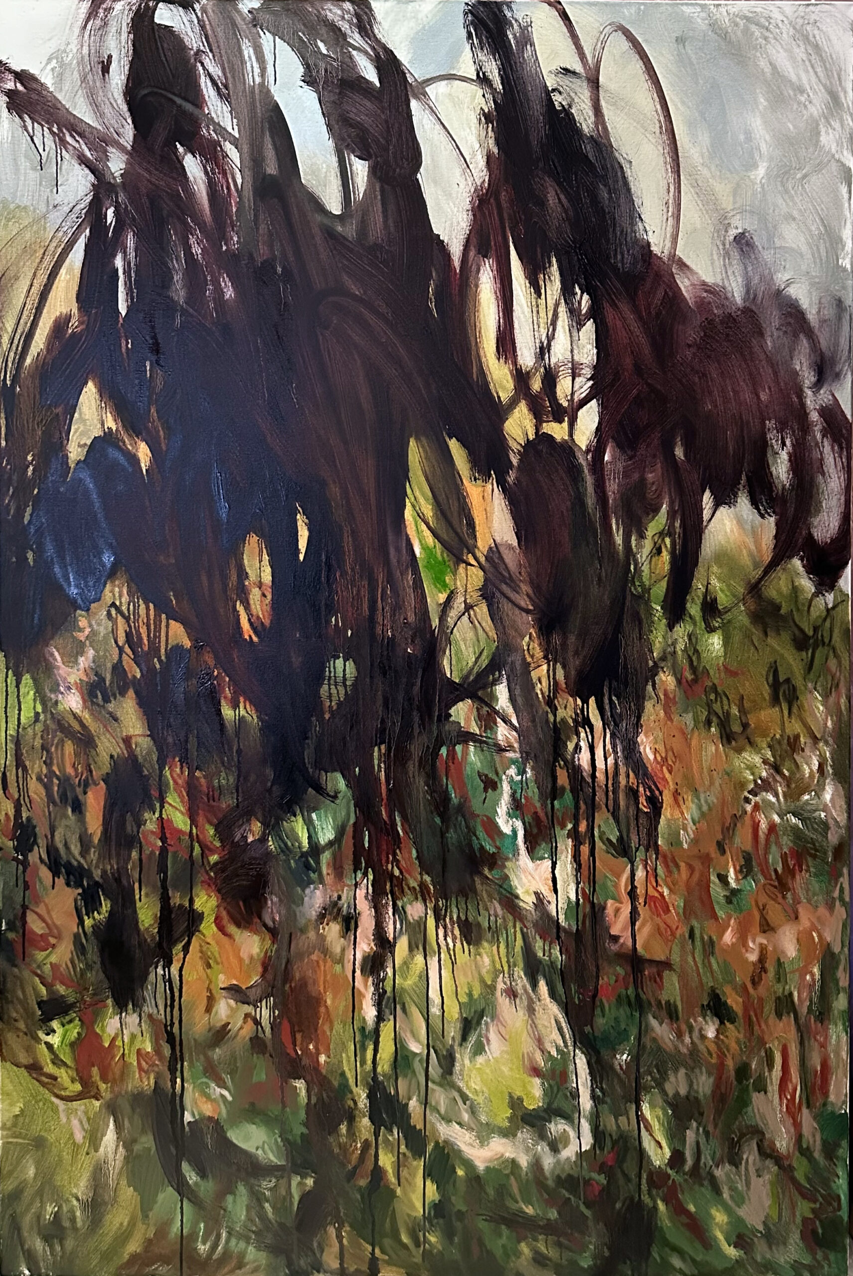 Heather Rubinstein Abstract, installation, stitched painting